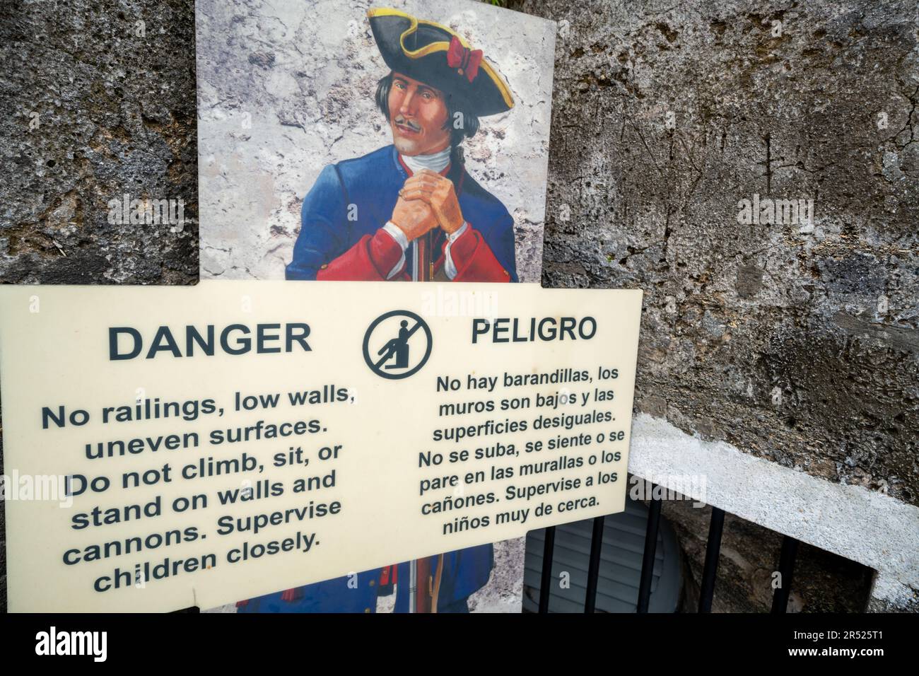 St. Augustine, Florida - December 31, 2022: Warning sign reminding ...