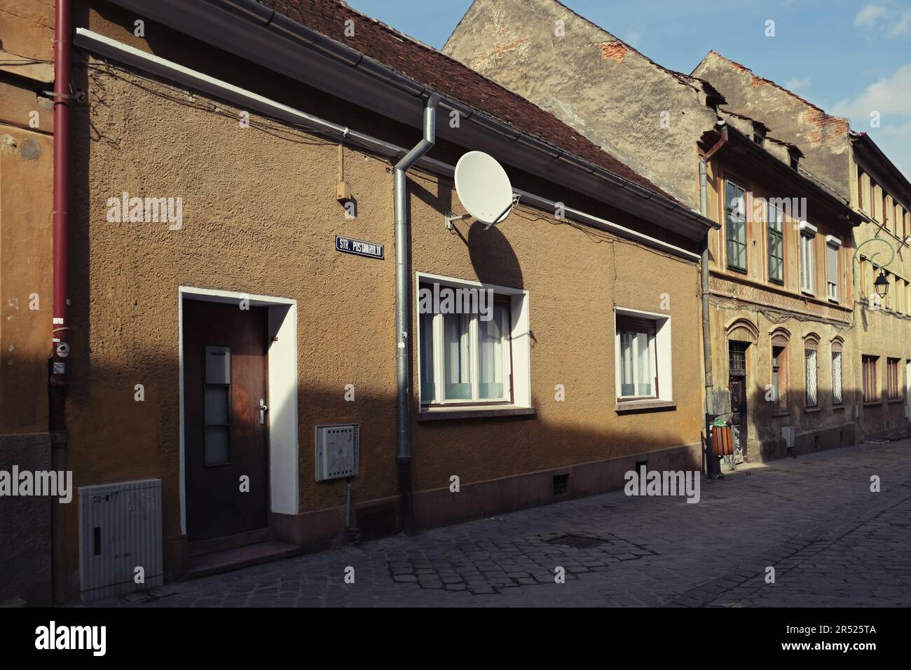 Postavaru Street, medieval pedestrian street in the Old city of Brasov ...