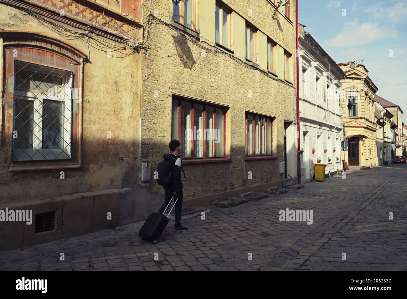 Postavaru Street, medieval pedestrian street in the Old city of Brasov ...