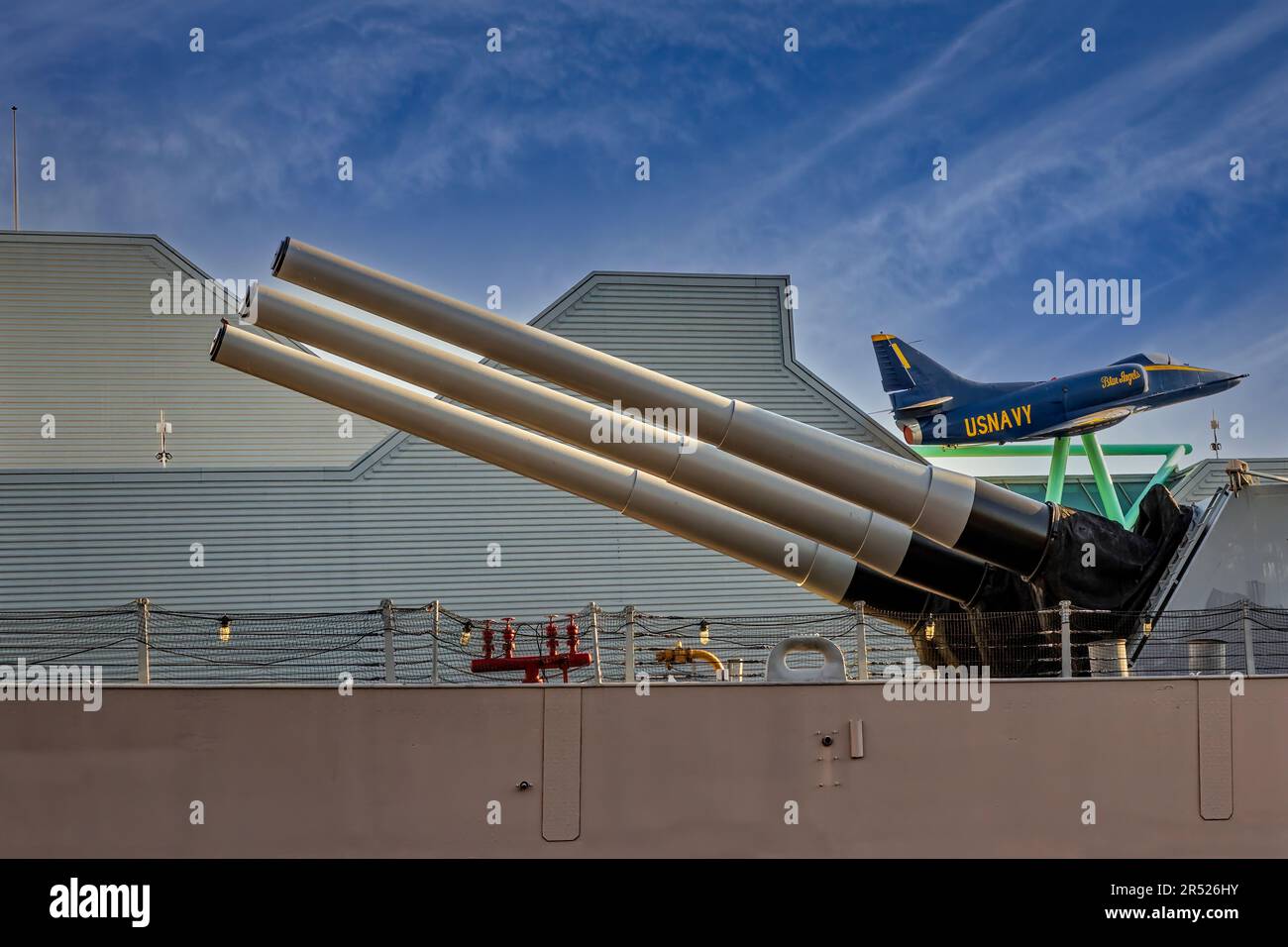 USS Wisconsin And Blue Angels - View to the USS Wisconsin BB-64 an Iowa ...