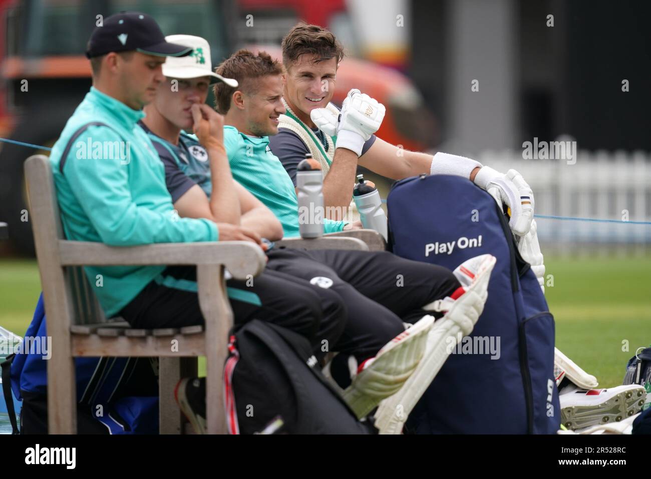 Ireland's James McCollum (second right) and PJ Moor (right) during the ...