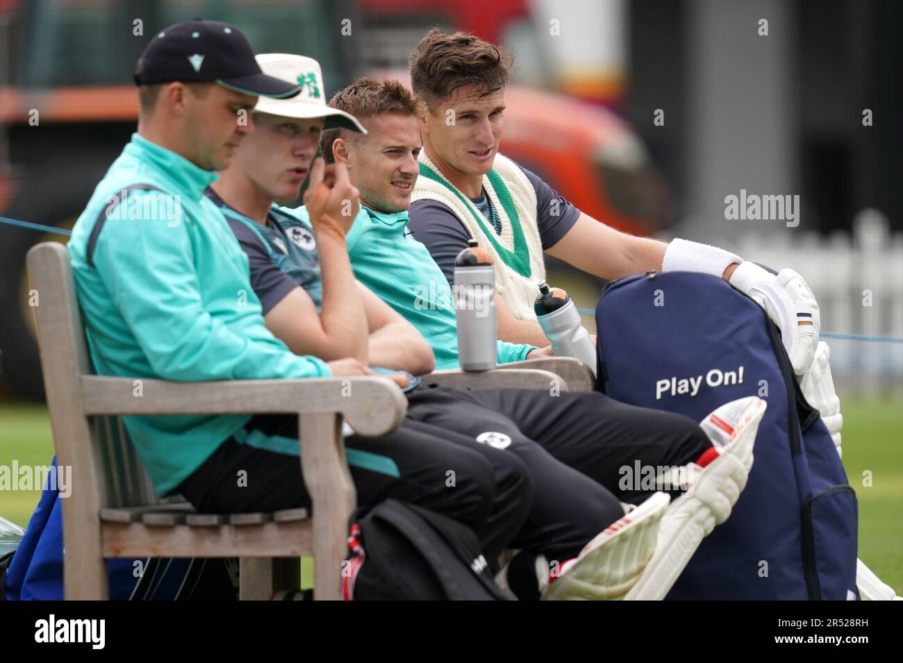 Ireland's James McCollum (second right) and PJ Moor (right) during the ...