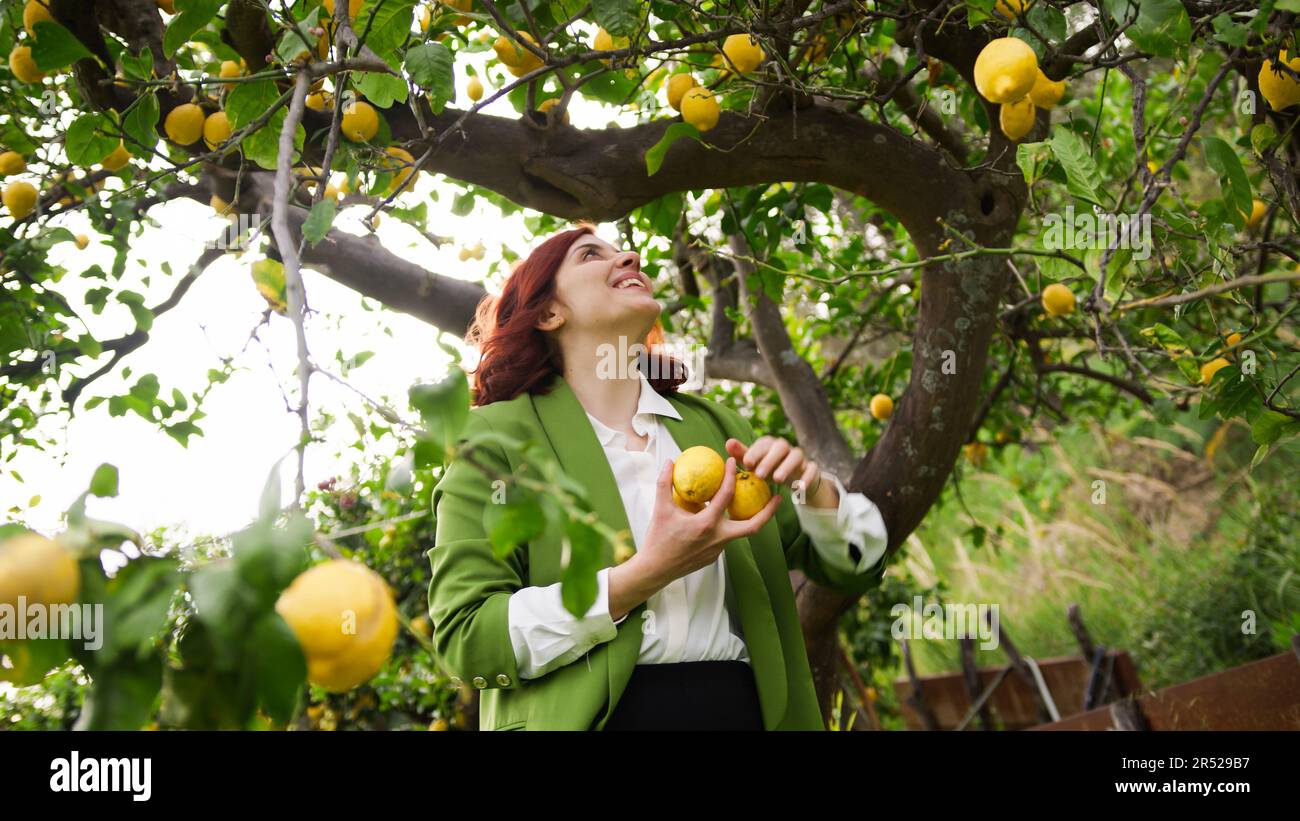 Lemon tree and girl hi-res stock photography and images - Alamy