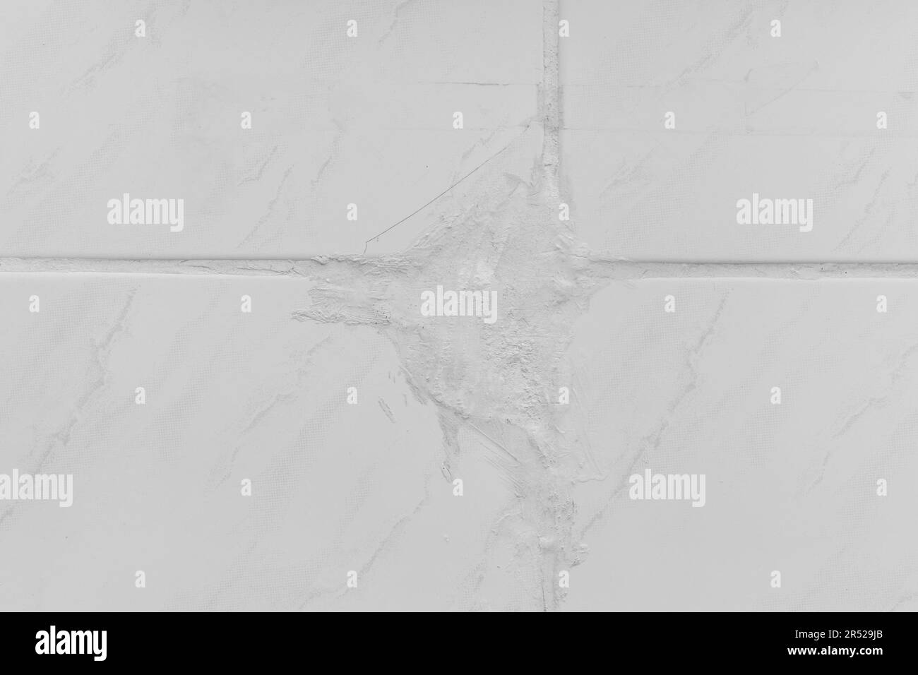 Old gray white surface broken tile damage floor repair background ...