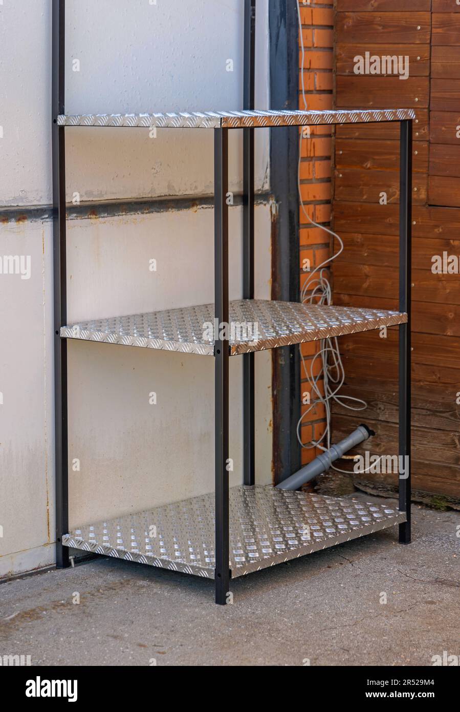 Empty Metal Shelf Rack Heavy Duty Storage Solution Stock Photo - Alamy