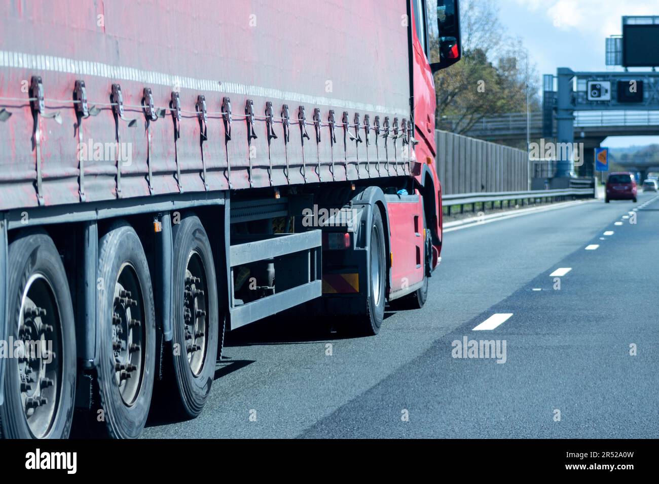 A large HGV vehicle traveling along one of the main road routes of the ...