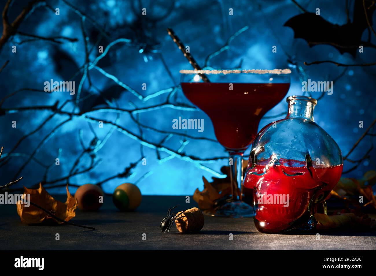 Halloween bloody cocktail margarita. Bloody red cocktail margarita and ...
