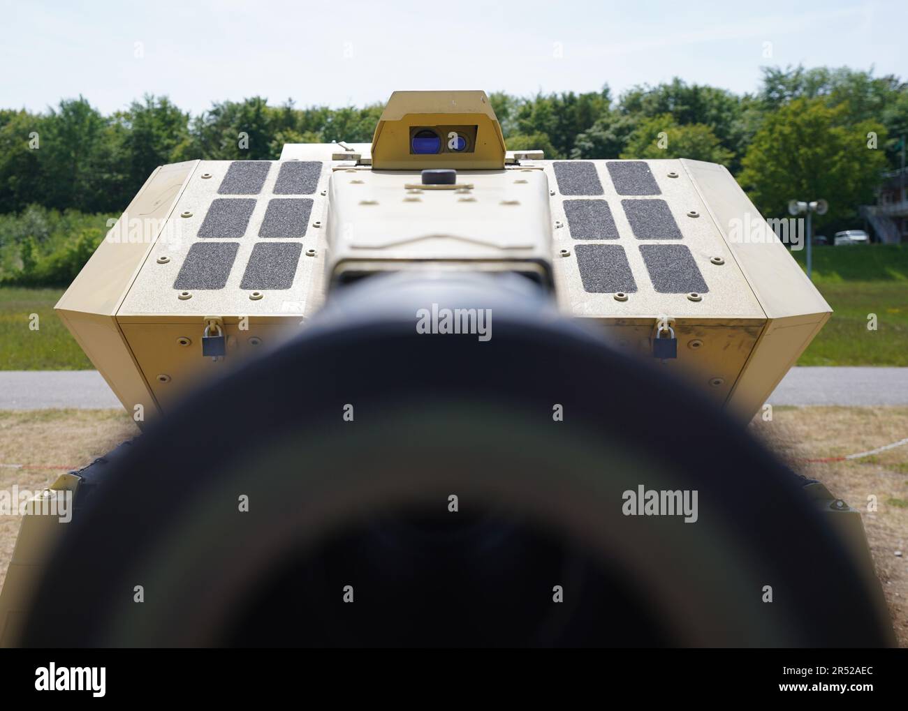 Todendorf, Germany. 31st May, 2023. View of the gun of the Mantis ...
