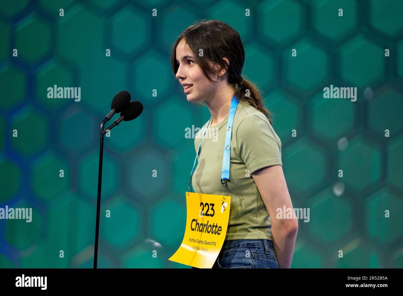 Charlotte Walsh, 14, from Arlington, Va., competes during the Scripps ...