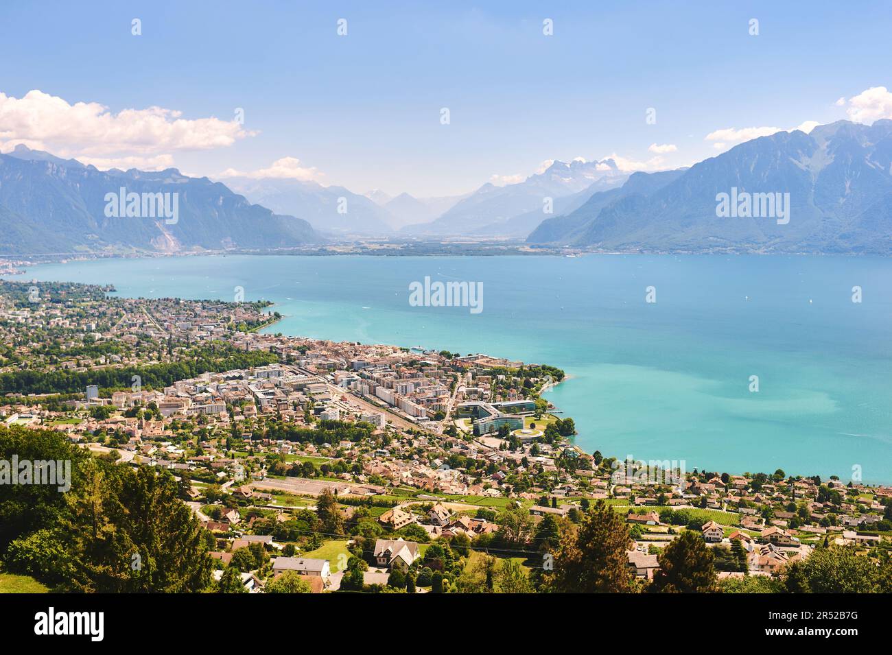Aerial view of Vevey city, canton of Vaud, Switzerland Stock Photo - Alamy