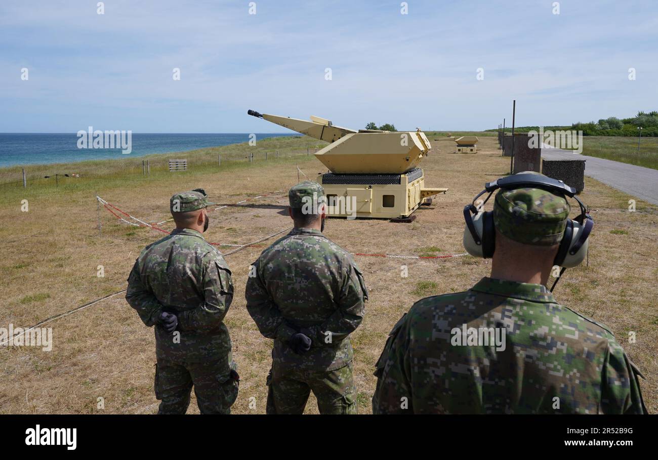31 May 2023, Schleswig-Holstein, Todendorf: Slovakian soldiers stand by ...