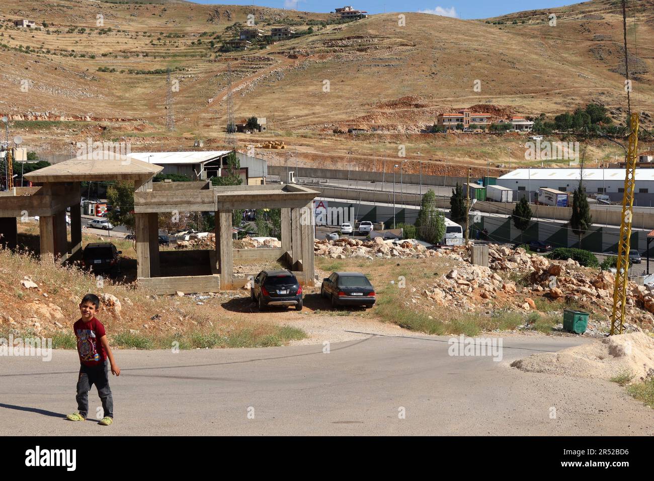 A Syrian child seen at Masnaa border crossing point with Syria, Beqaa ...