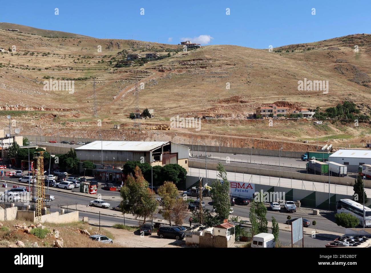 A shot of Masnaa border crossing point with Syria, Beqaa Valley ...