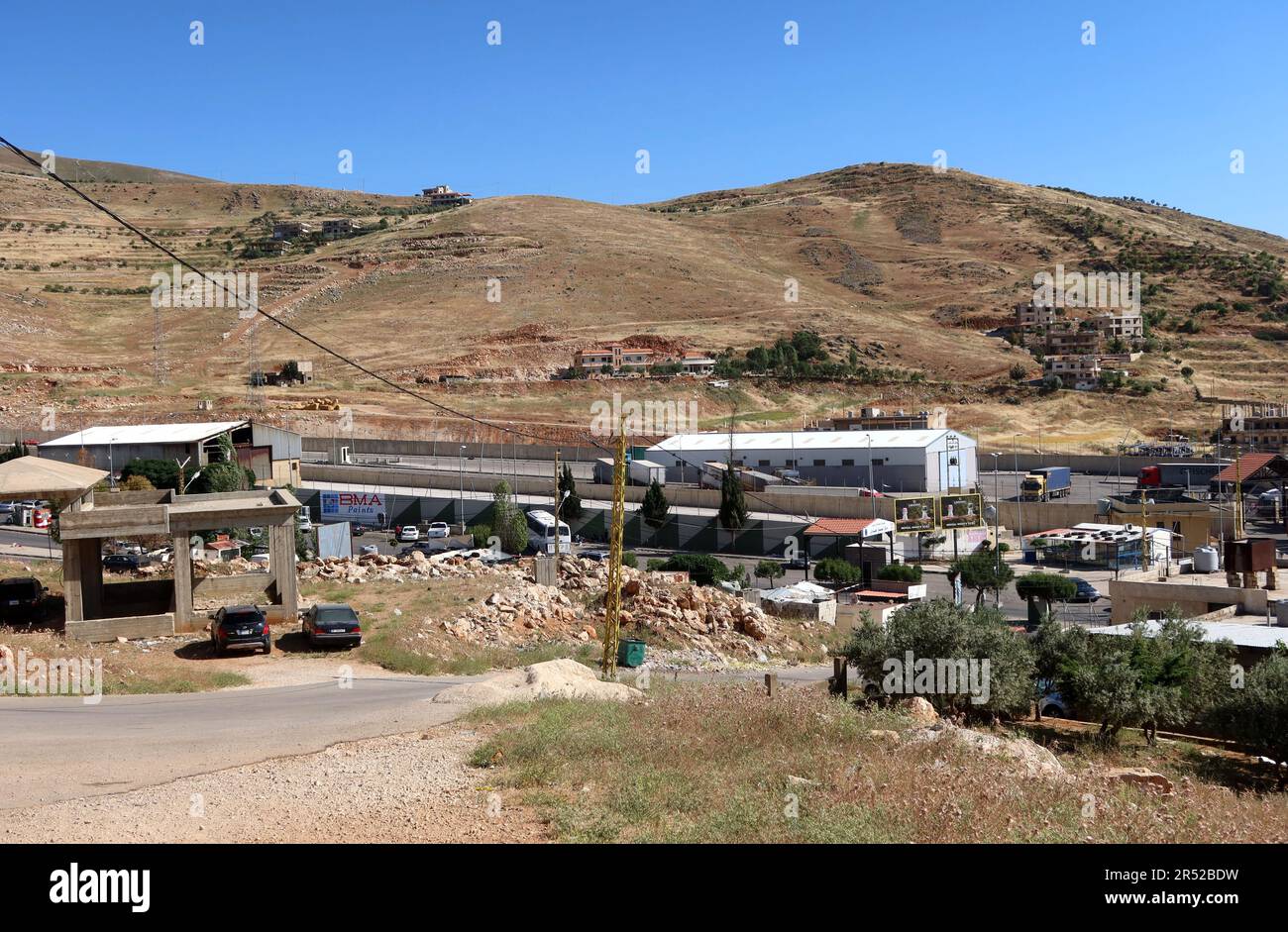A shot of Masnaa border crossing point with Syria, Beqaa Valley ...