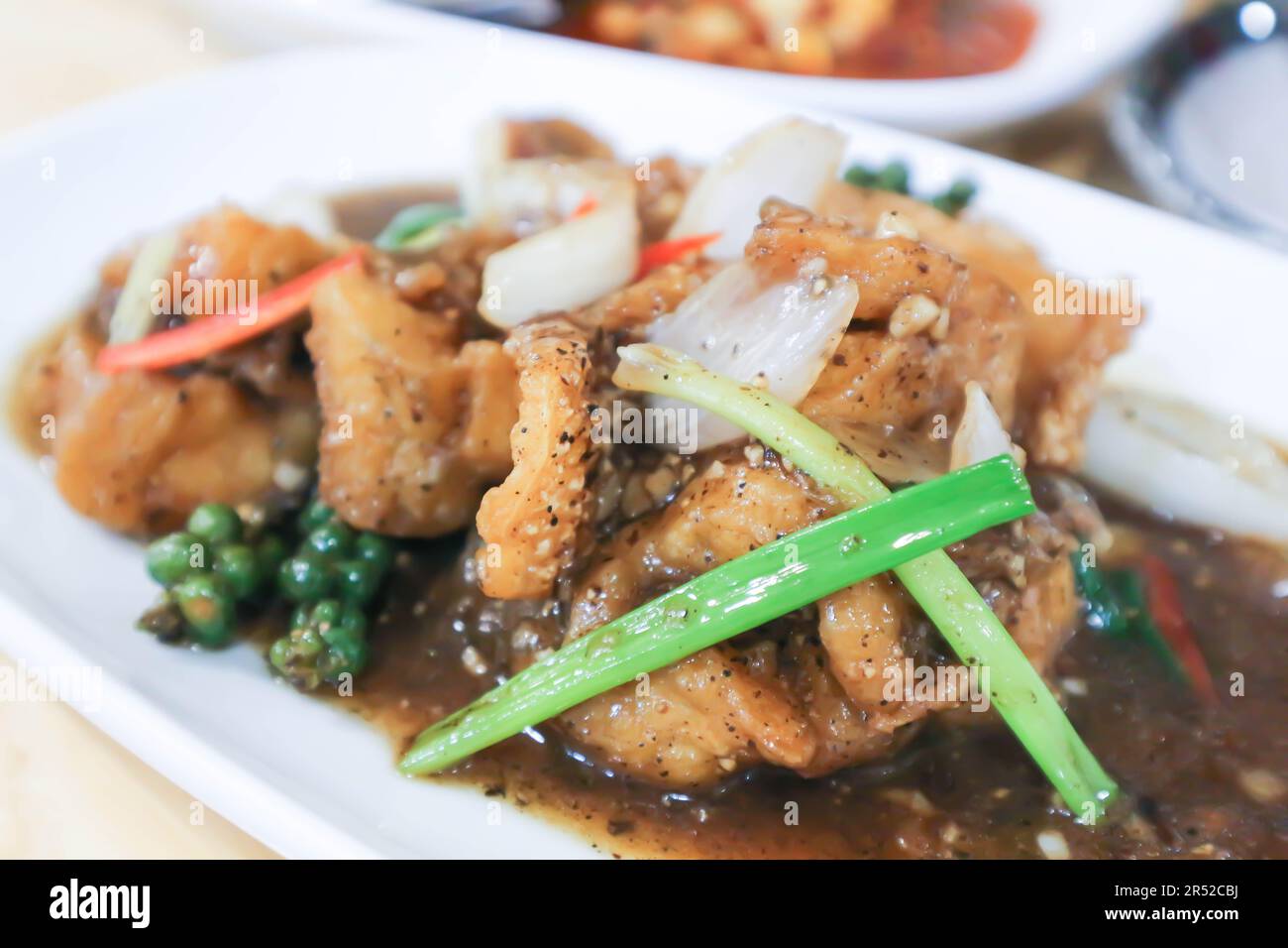 stir fried fish with vegetableor fried fish in gravy sauce Stock Photo ...