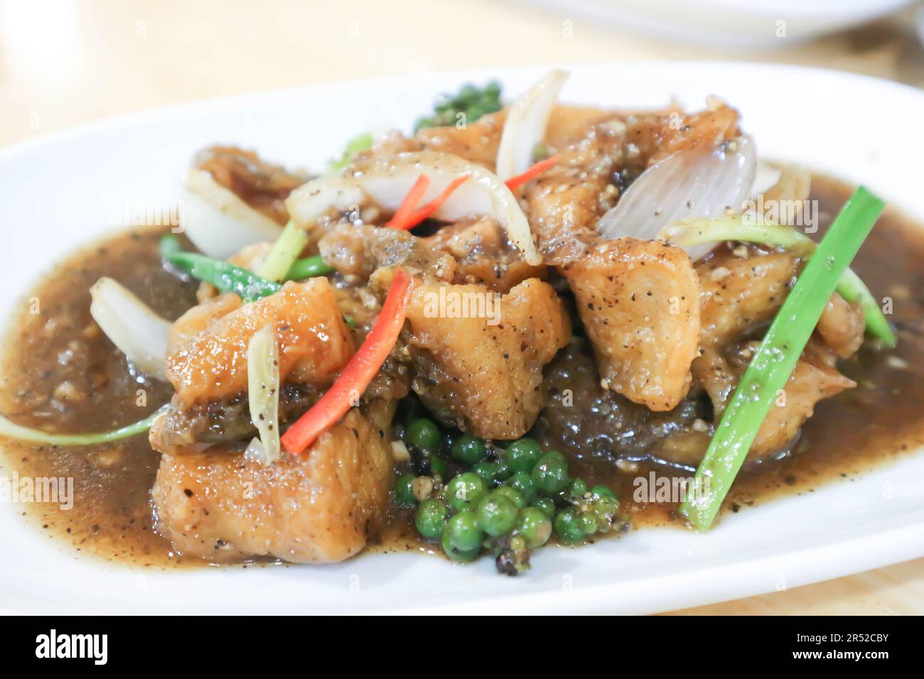 stir fried fish with vegetableor fried fish in gravy sauce Stock Photo ...