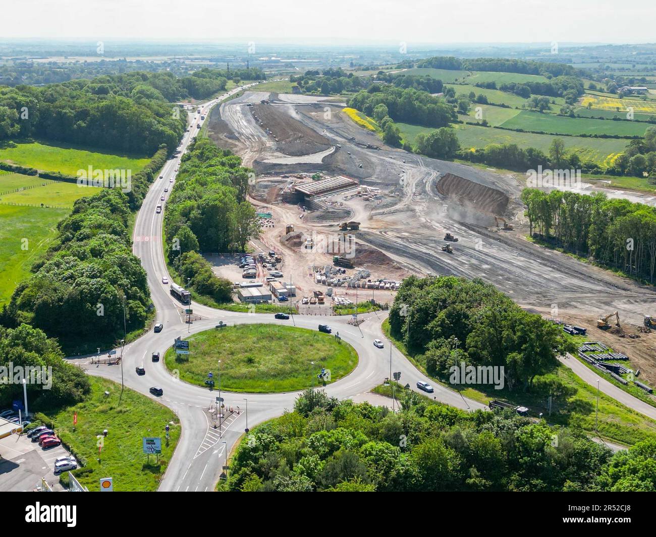 Sparkford, Somerset, UK. 31st May 2023. General view from the air of ...