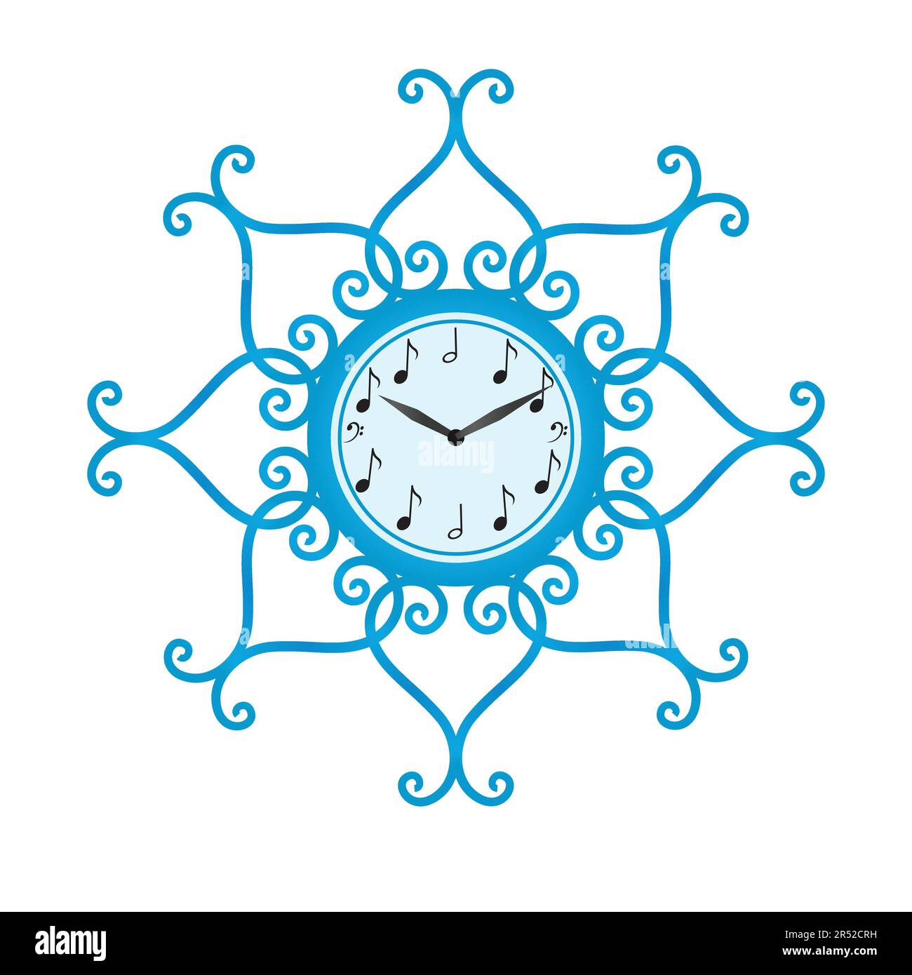Clock face with musical notes instead of hours and minutes Stock Vector ...