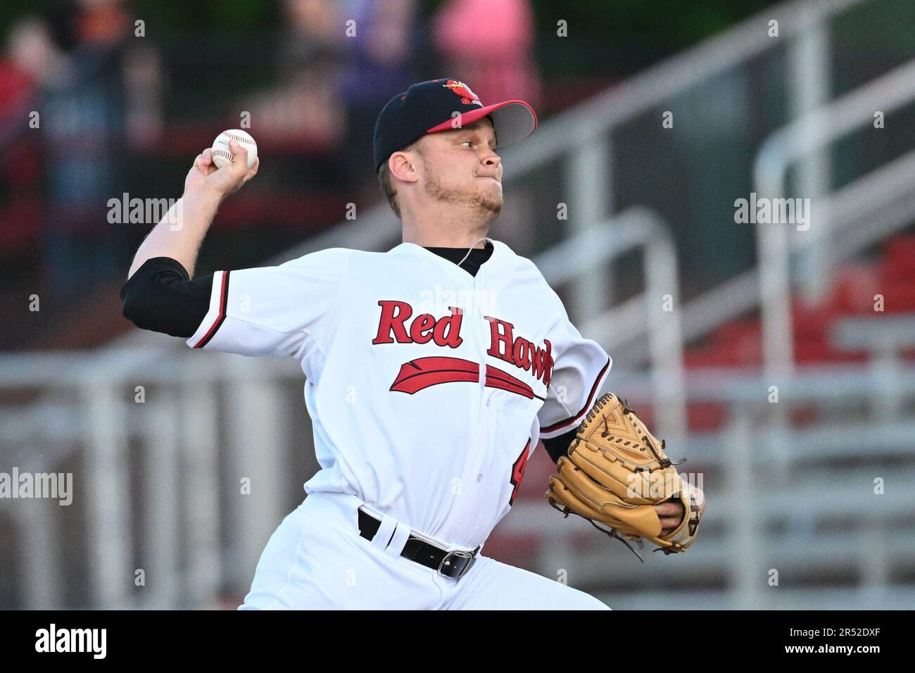 Fargo, USA. 30th May, 2023. FM RedHawks pitcher Tanner Riley (49 ...