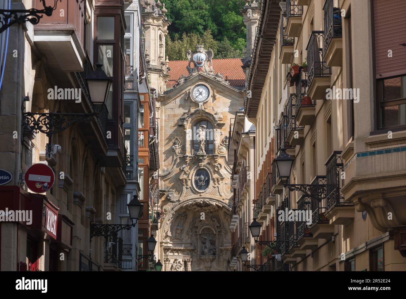 Baroque Spain, view of the famous Baroque facade of the Basilica de ...