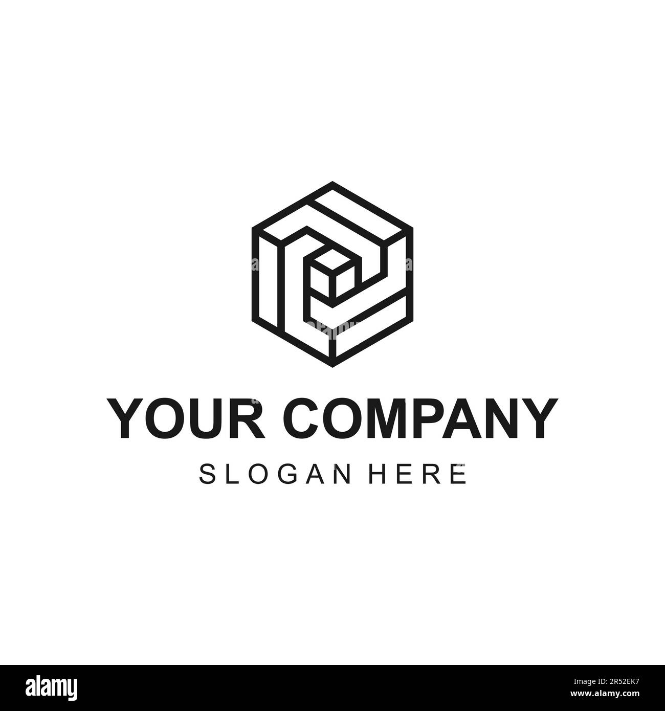 Modern linear cube technology logo design vector Stock Vector Image ...