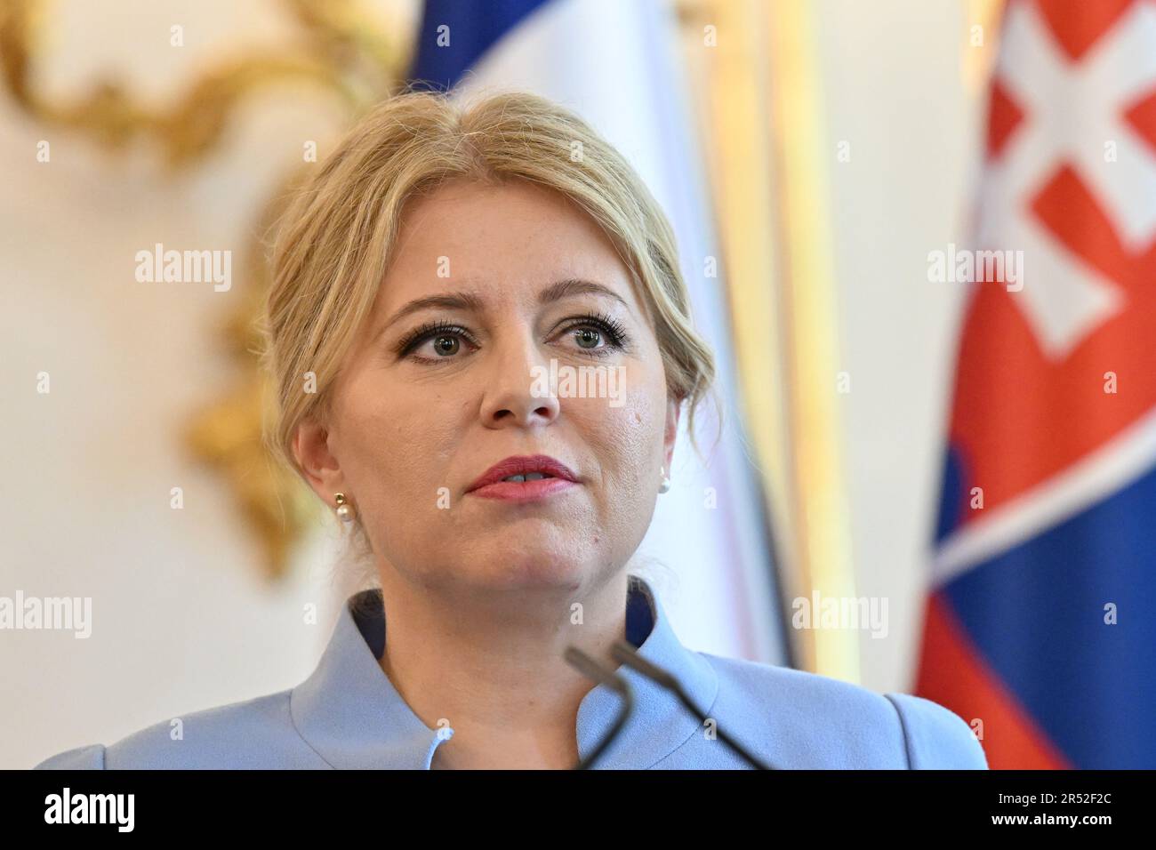 Bratislava, Slovakia. 31st May, 2023. Slovak President Zuzana Caputova ...