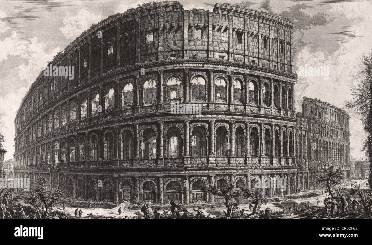 Antikes Rom, Anfiteatro Favio, detto il Colosseo, Blick auf das ...