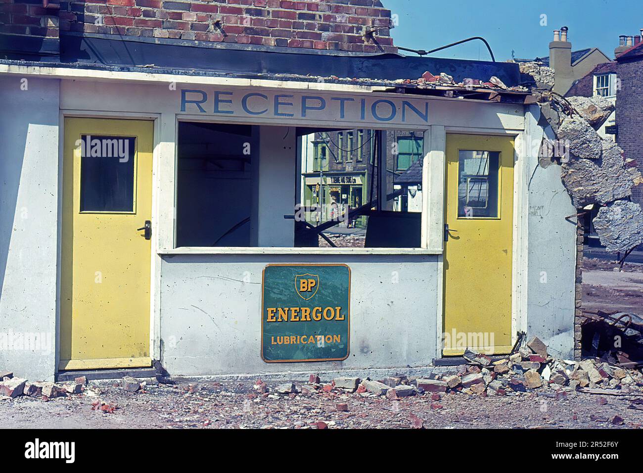 demolition of garage, 1960's Stock Photo - Alamy