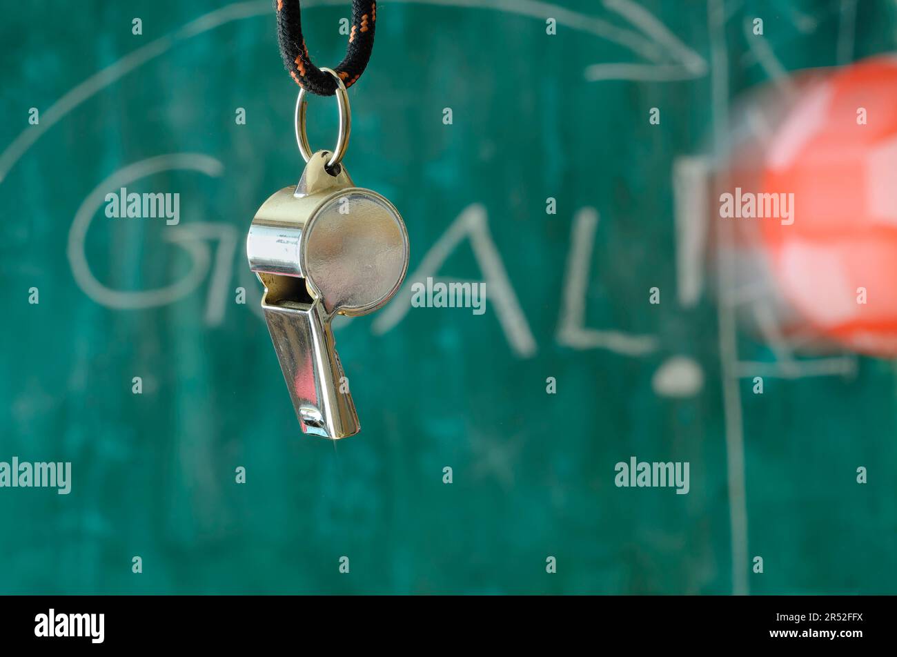 soccer and football scoring a goal concept, soccer referee whistle ...