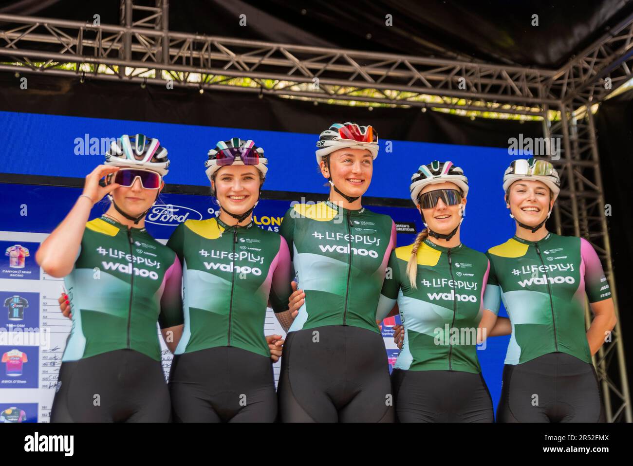 Lifeplus Wahoo team riders before the RideLondon Classique Stage 3 UCI ...