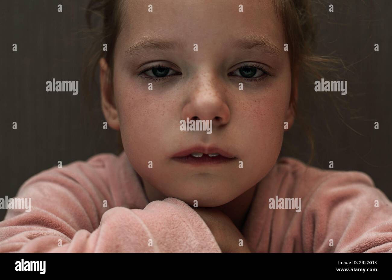 Adorable little girl crying and feeling unhappy Stock Photo - Alamy