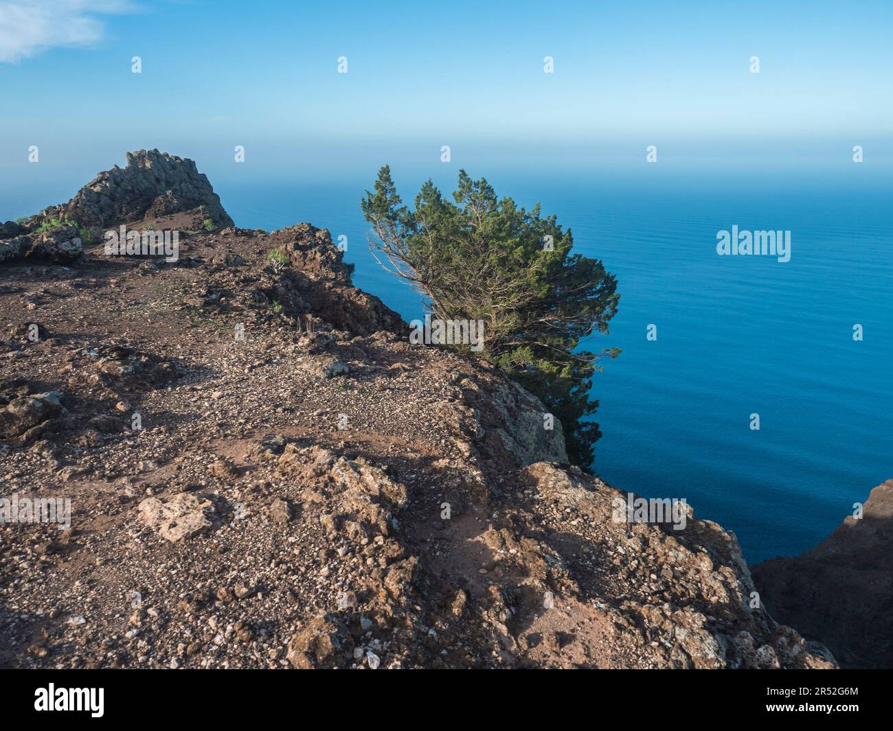 Viewpoint Risco de La Merica at the end off i sharp rocks and cliffs on ...