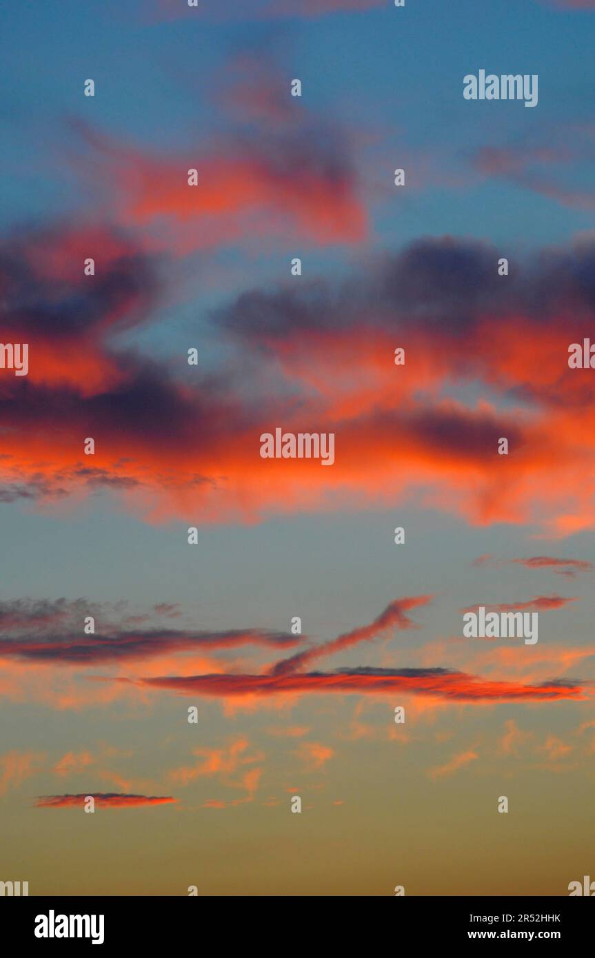 Evening red with atmospheric clouds Evening red, good weather bot Stock ...