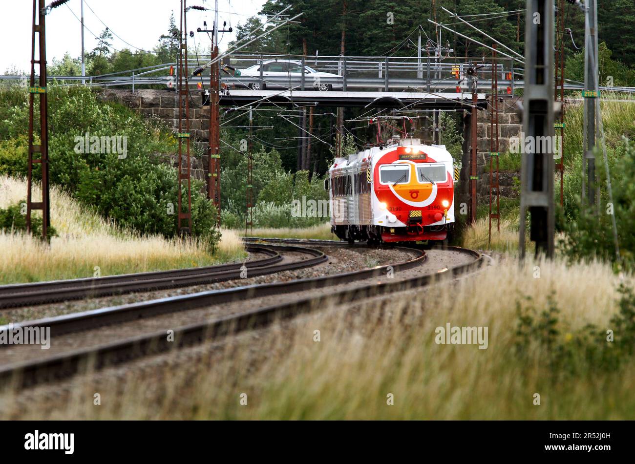 A commuter train from Östgötatrafiken, here in Linghem, Sweden Stock ...
