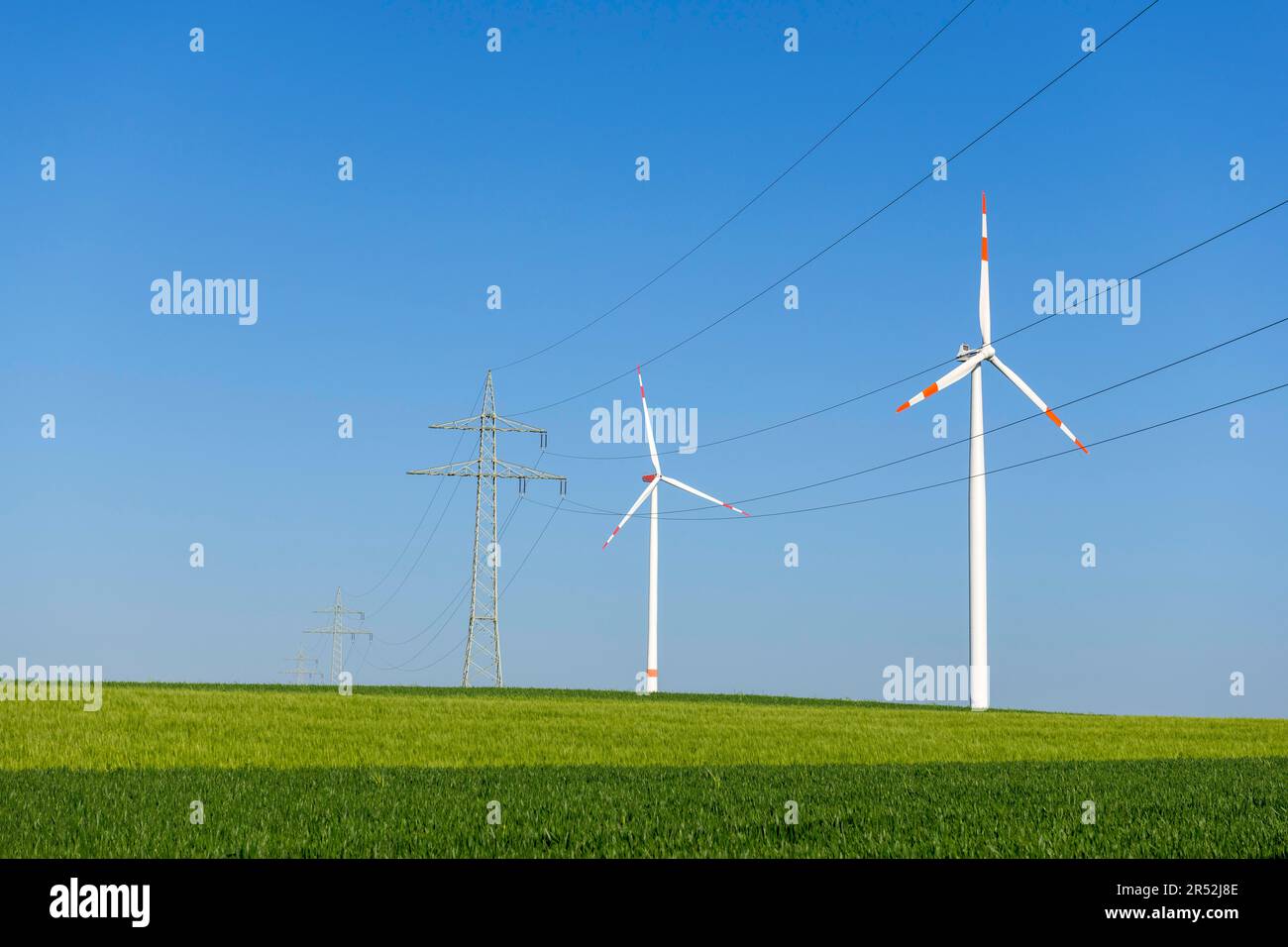 Symbolic image wind energy, energy transition, wind turbines on grain ...