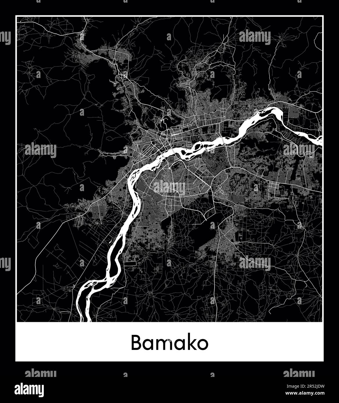 Minimal city map of Bamako (Mali Africa Stock Vector Image & Art - Alamy