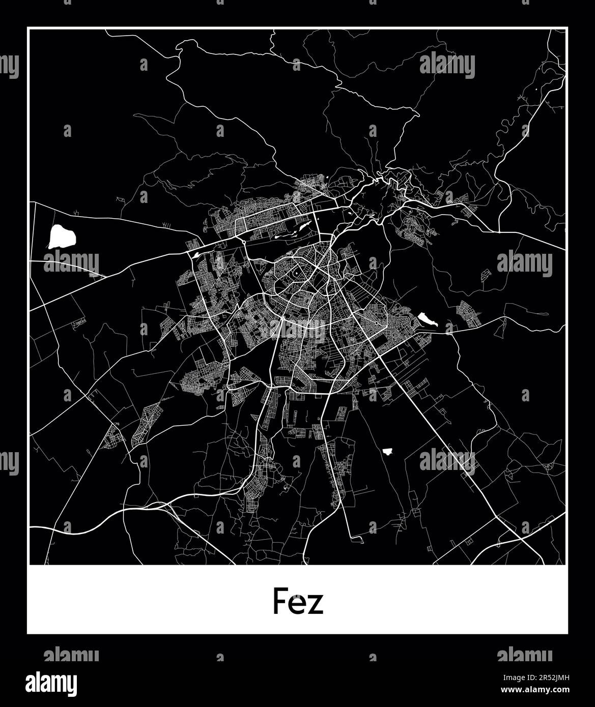 Minimal city map of Fez (Morocco Africa Stock Vector Image & Art - Alamy
