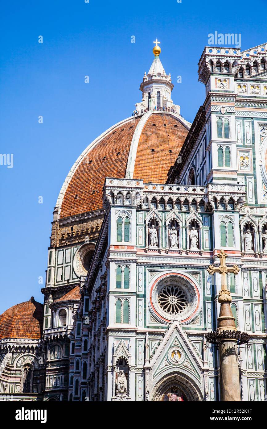 Italy, Florence. The famous landmark Campanile di Giotto, close to ...