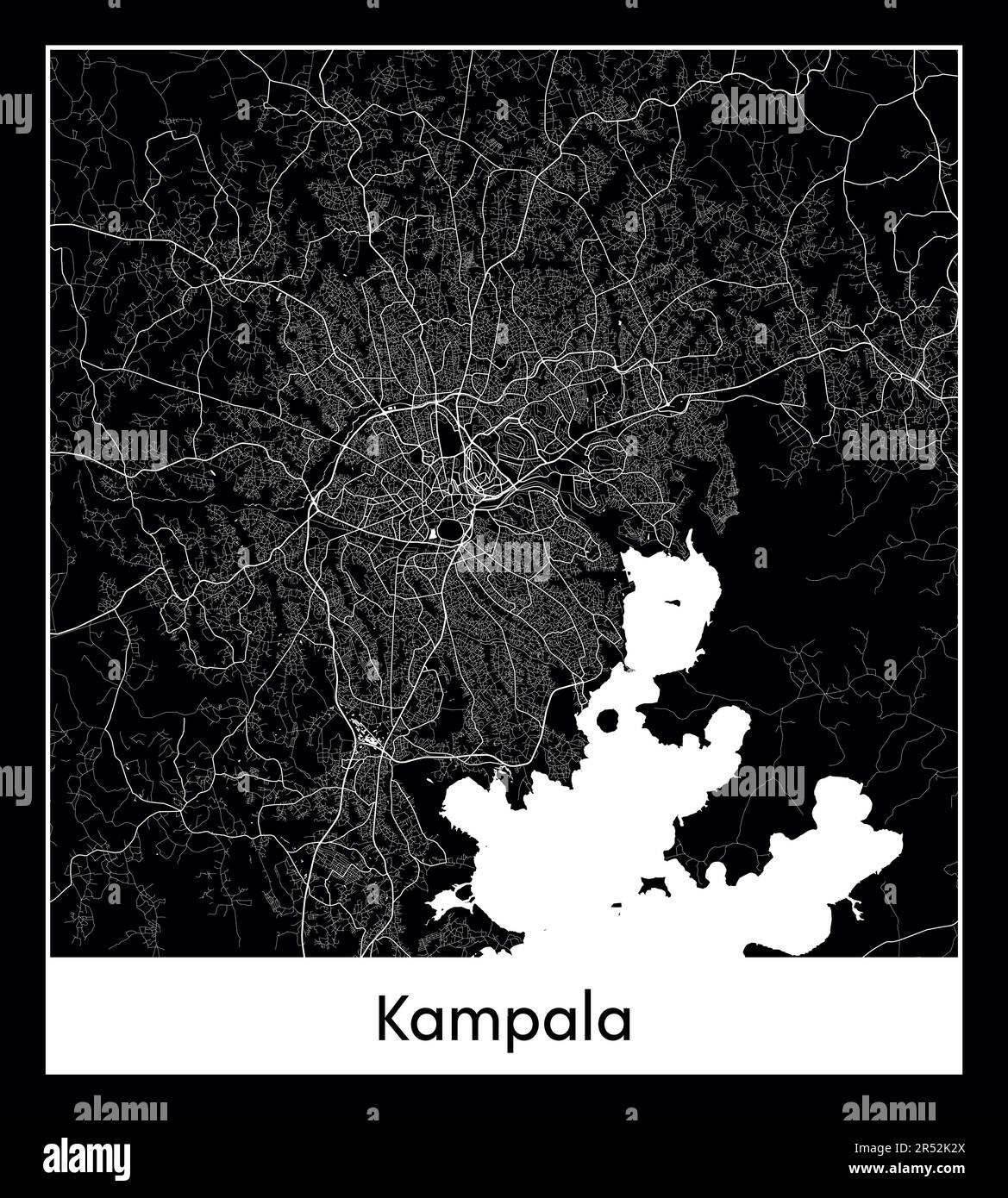 Minimal city map of Kampala (Uganda Africa Stock Vector Image & Art - Alamy