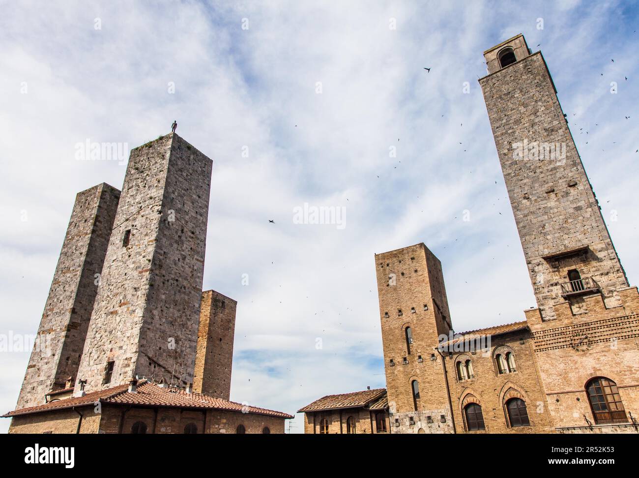 Italy, Tuscany. San Gimignano medieval town with 14 defensive towers ...