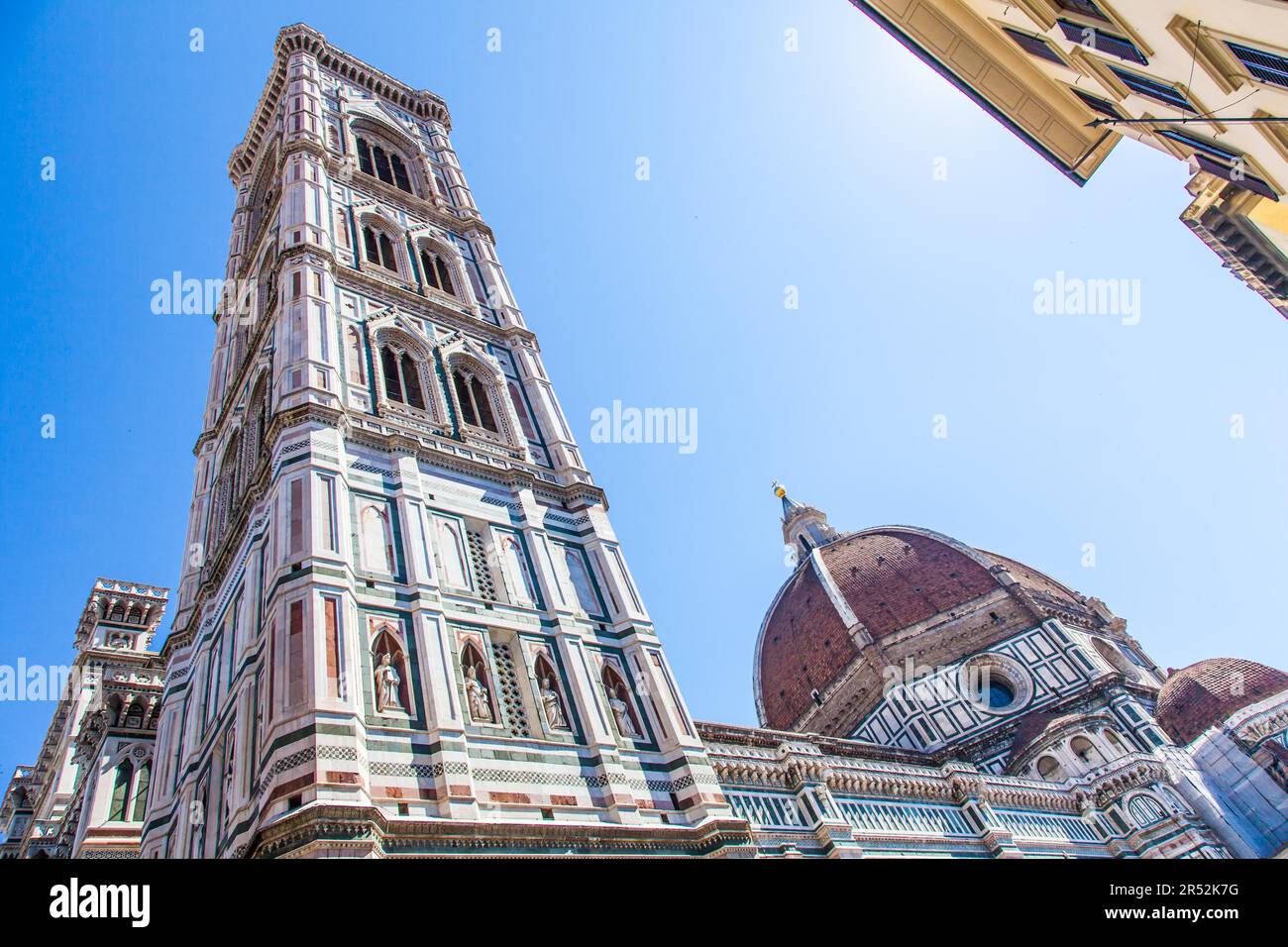 Italy, Florence. The famous landmark Campanile di Giotto, close to ...