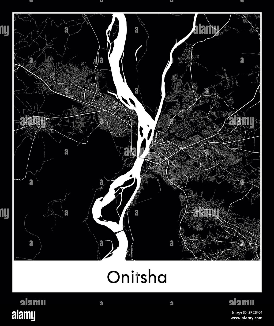 Minimal city map of Onitsha (Nigeria Africa Stock Vector Image & Art ...