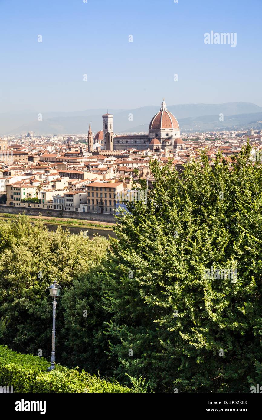 Panoramic view from Piazzale Michelangelo in Florence - Italy Stock ...