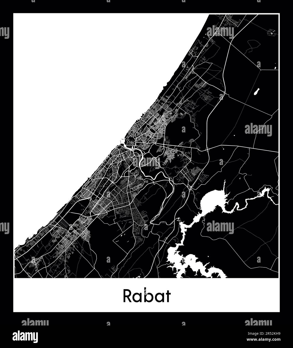 Minimal City Map Of Rabat Morocco Africa Stock Vector Image And Art Alamy