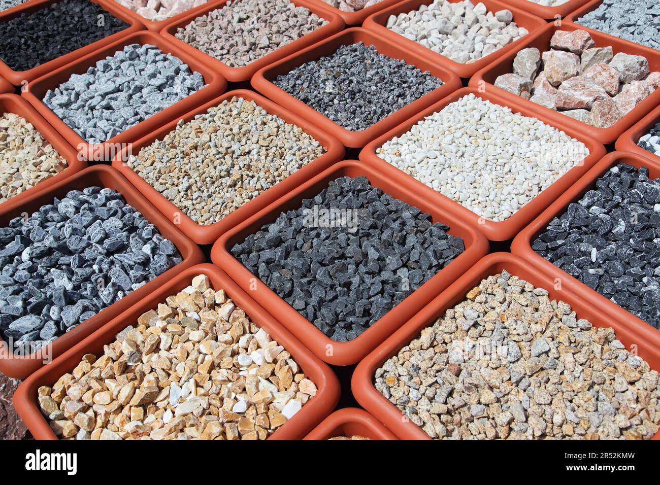 Different rocks for your rockery garden on the market Stock Photo - Alamy