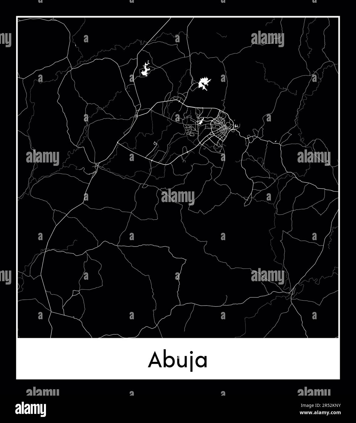 Minimal city map of Abuja (Nigeria Africa Stock Vector Image & Art - Alamy