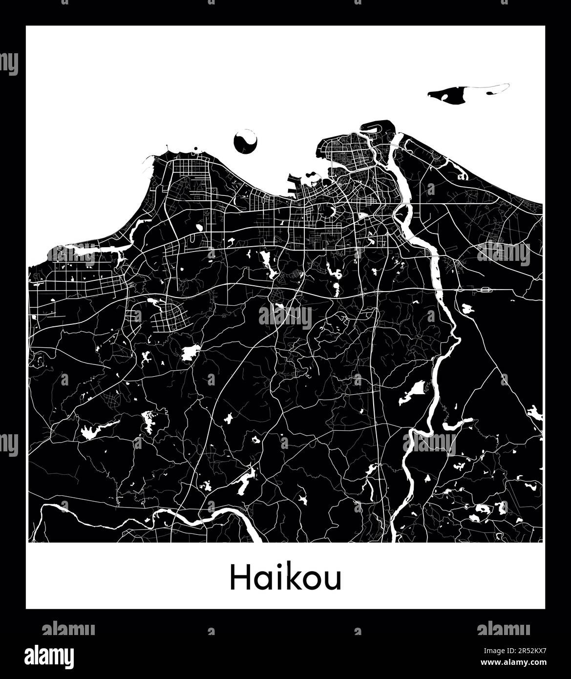 Minimal city map of Haikou (China Asia Stock Vector Image & Art - Alamy