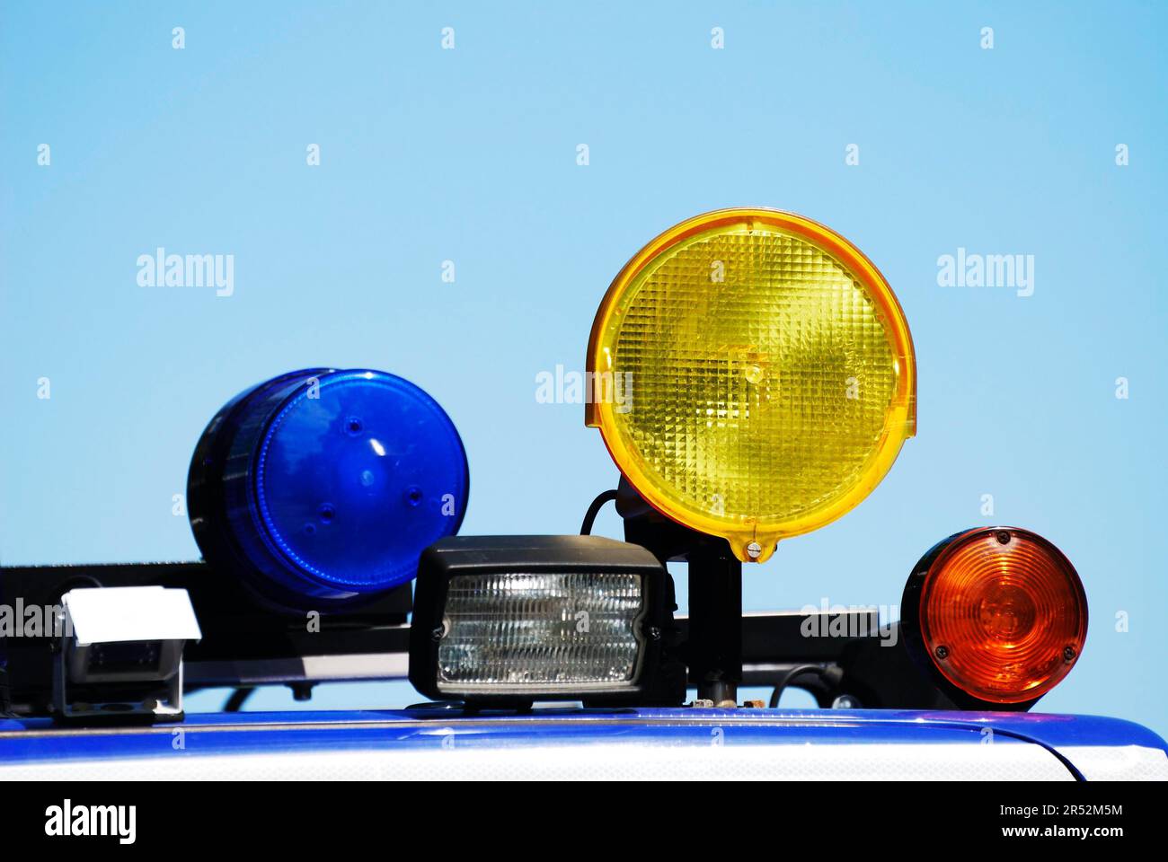 Warning lights on a rescue vehicle Stock Photo - Alamy