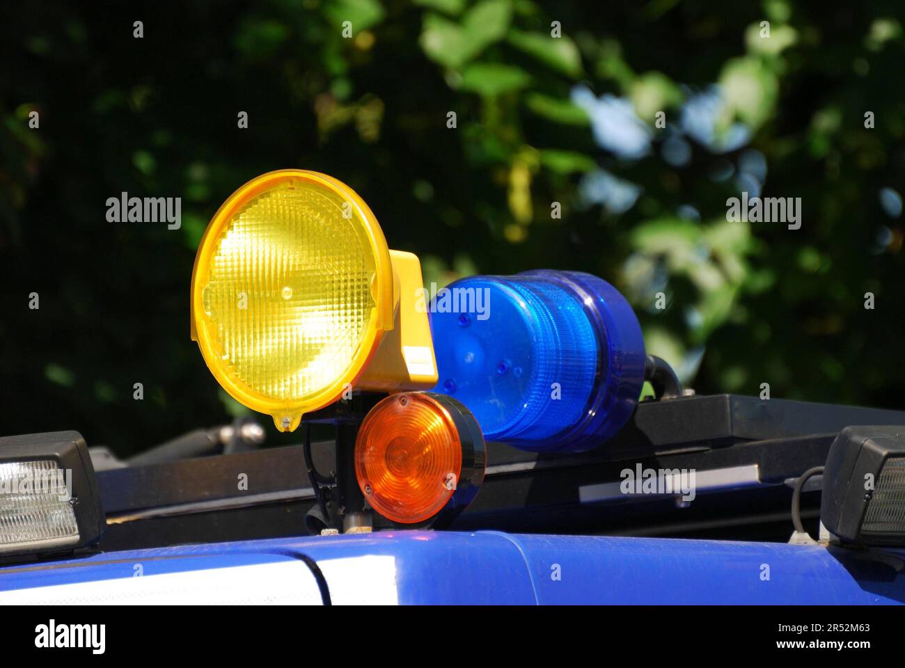 Warning lights on a rescue vehicle Stock Photo - Alamy