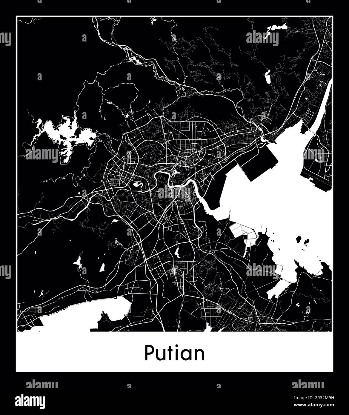 Minimal city map of Putian (China Asia Stock Vector Image & Art - Alamy